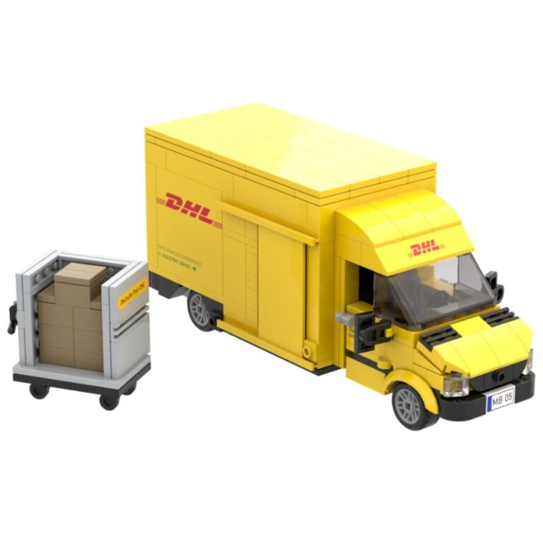 MyBrickZ DHL Truck der Deutschen Post mit Rollcontainer