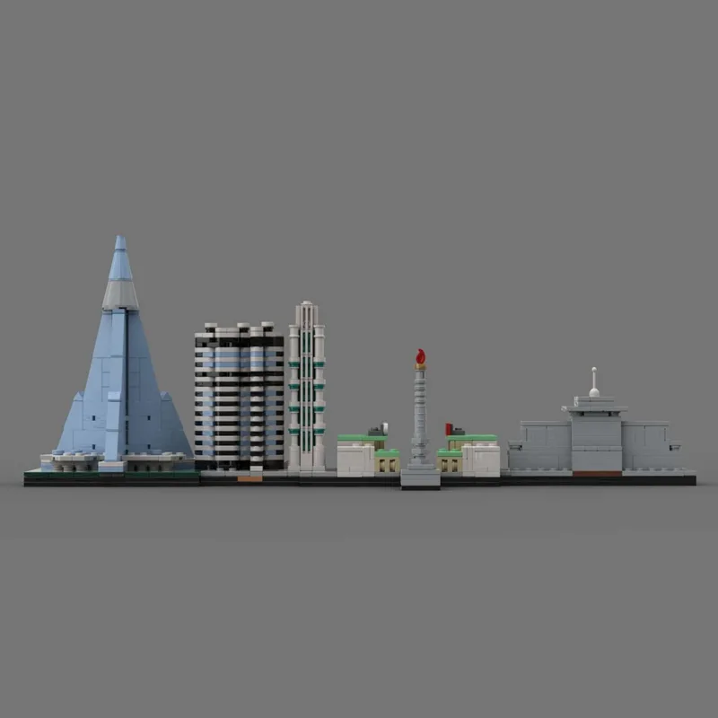 1/2000 Scale Pyongyang City Skyline Klemmbausteine